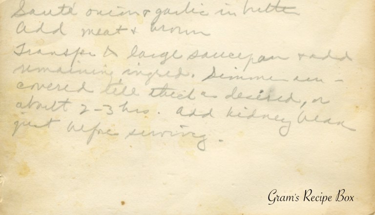 Chili (New York Times) | Gram's Recipe Box