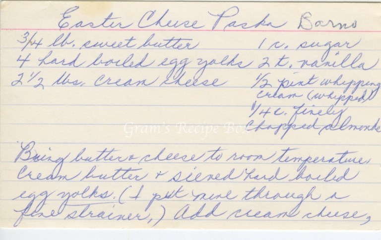 Easter Cheese Paska (Barns) | Gram's Recipe Box