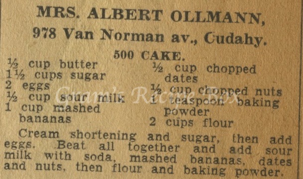 500 Cake | Gram's Recipe Box