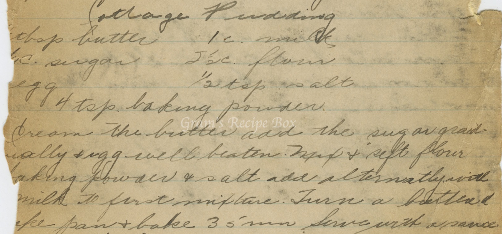 Cottage Pudding | Gram's Recipe Box