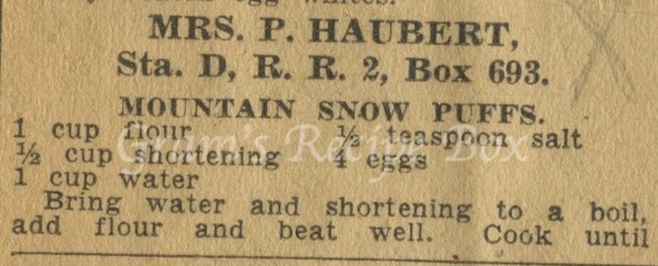 Mountain Snow Puffs | Gram's Recipe Box