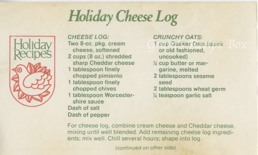 Holiday Cheese Log | Gram's Recipe Box
