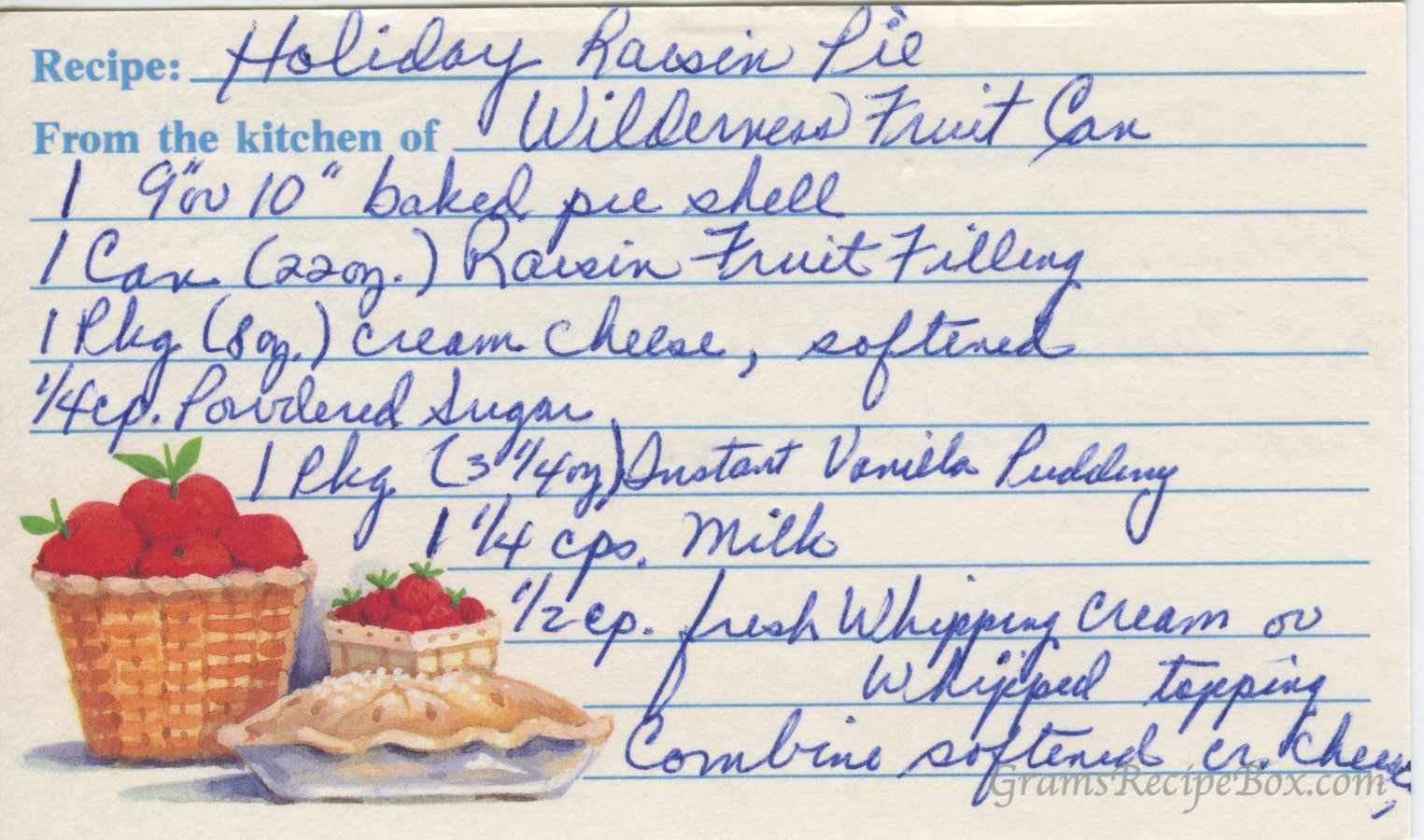 Holiday Raisin Pie (Wilderness Fruit Can) | Gram's Recipe Box